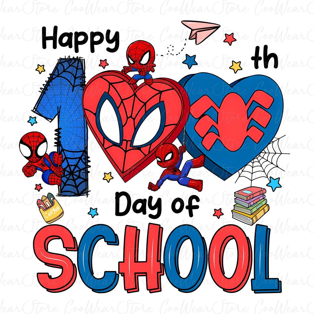 100 Days of School Superhero Png, Cartoon Movie 100 Days Png, 100 Days ...
