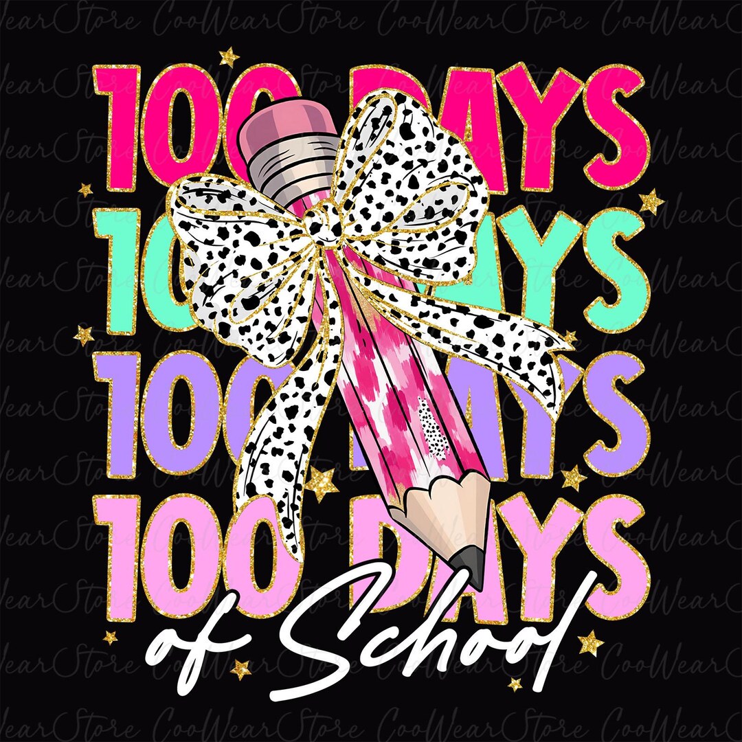 100 Days of School Coquette Png, Boho Teacher 100 Days Png, Coquette ...