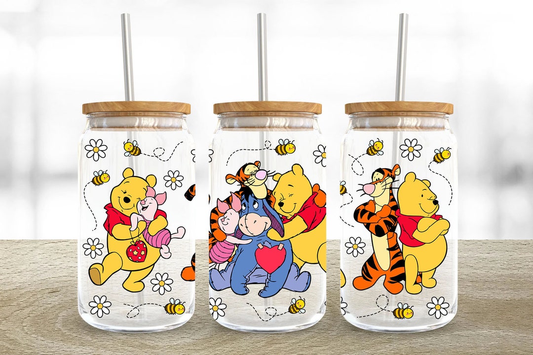Cartoon Characters 16oz Glass Can Wrap, Cartoon 16 Oz Glass Can Png, 16 ...