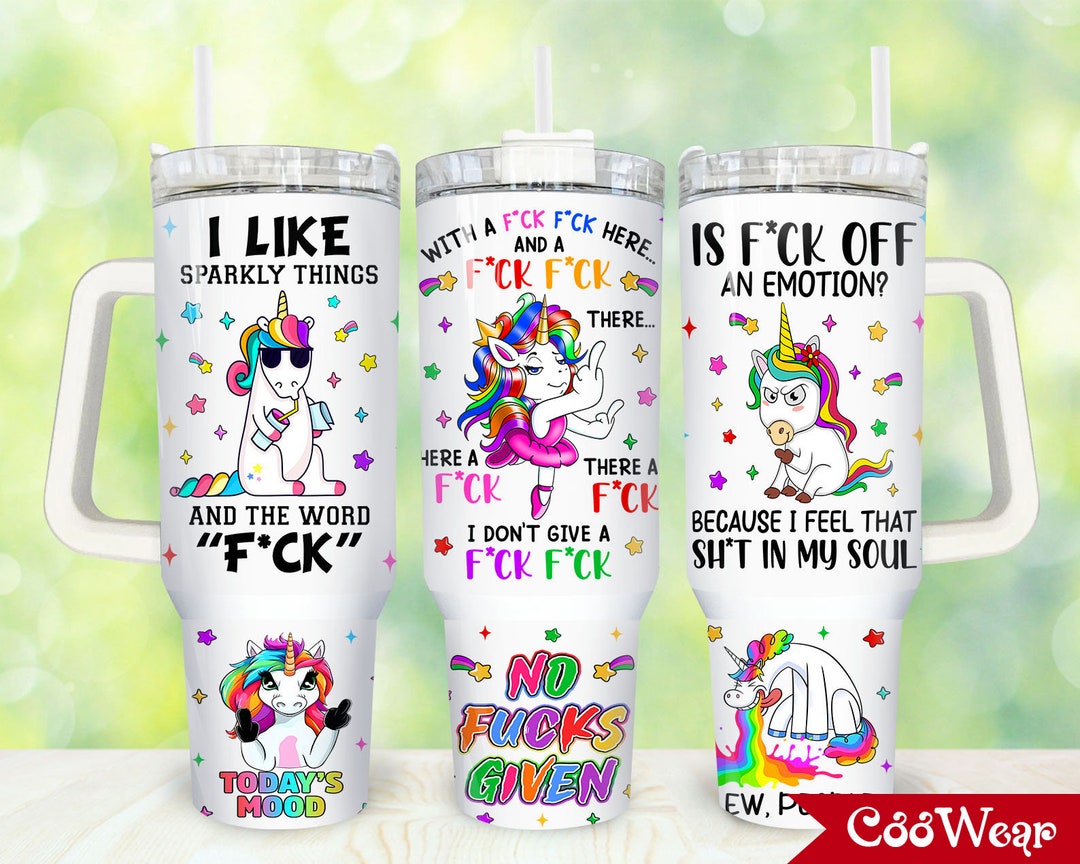 Unicorn 40oz Tumbler Wrap Png, Sarcastic 2 Pieces 40 Oz Tumbler Png ...