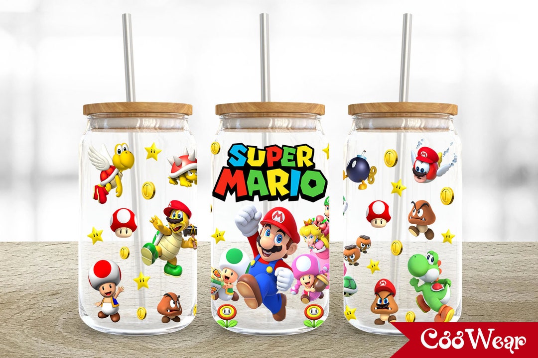 Cartoon Character 16oz Glass Can Wrap, Cartoon 16 Oz Glass Can Png ...