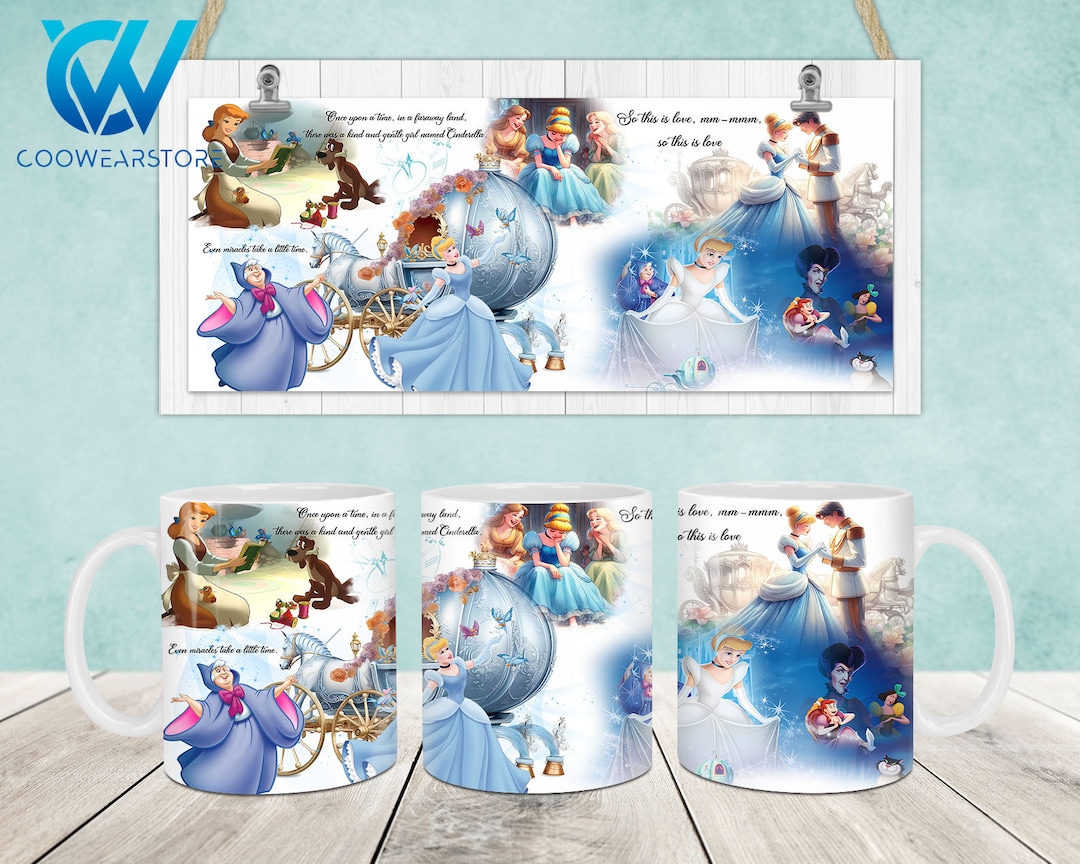 Cartoon Characters Mug Wrap, 11oz & 15oz Mug Template, Cartoon 11oz Mug ...