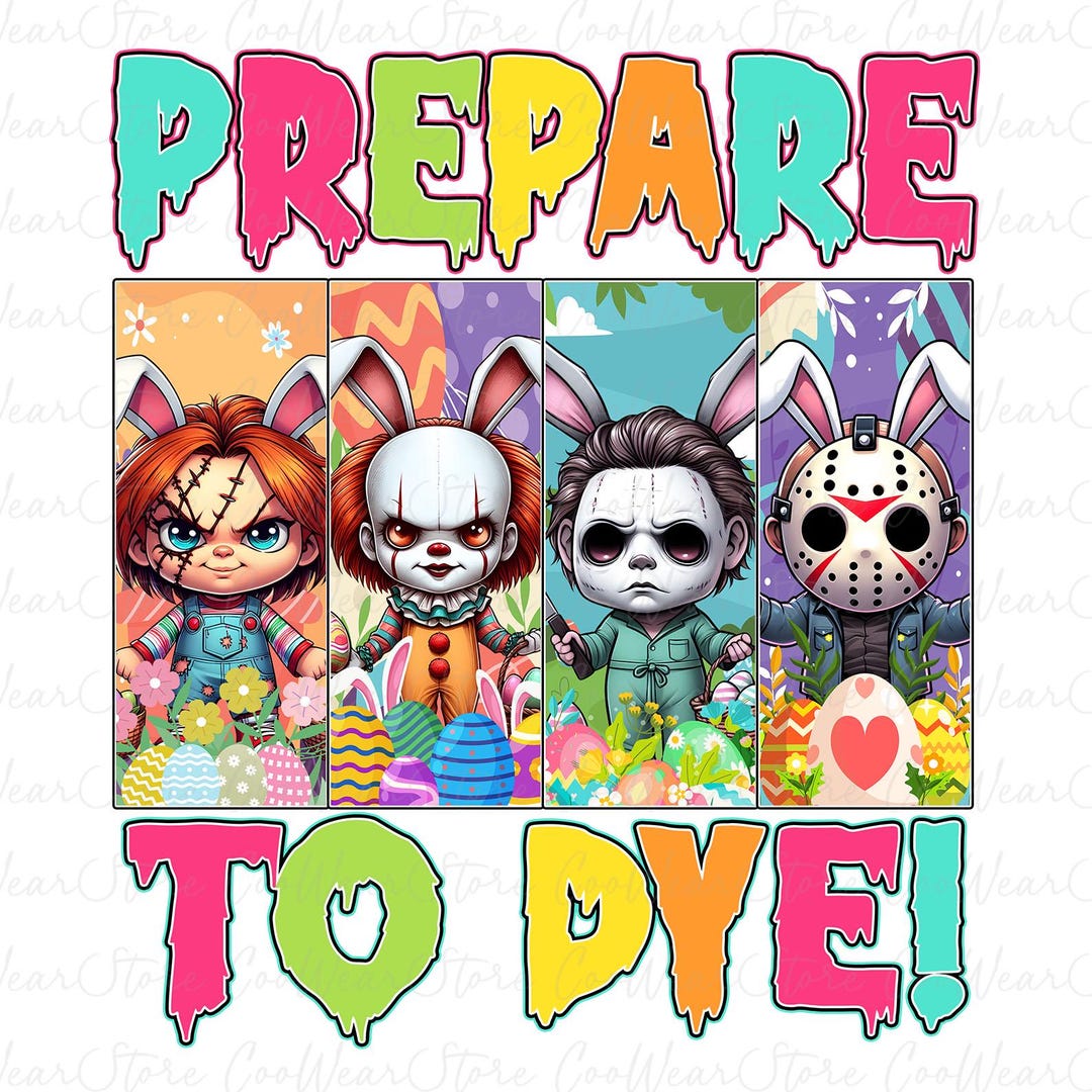 Easter Bunny Horror Killers Png, Happy Easter Png, Retro Easter Png ...