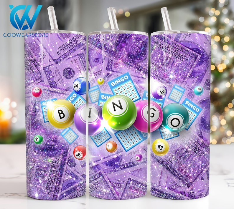 Bingo 20 Oz Skinny Tumbler Sublimation Design, Bingo Night 20oz Skinny ...