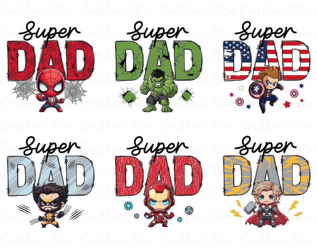 Best Dad Ever Png Bundle, Super Father's Day Png, Dad and Children Png ...