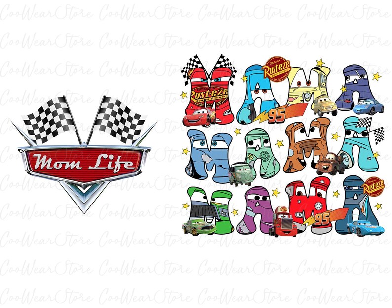 Cartoon Cars Mama Png, Mama Cars Png, Happy Mother's Day Png, Mother's ...