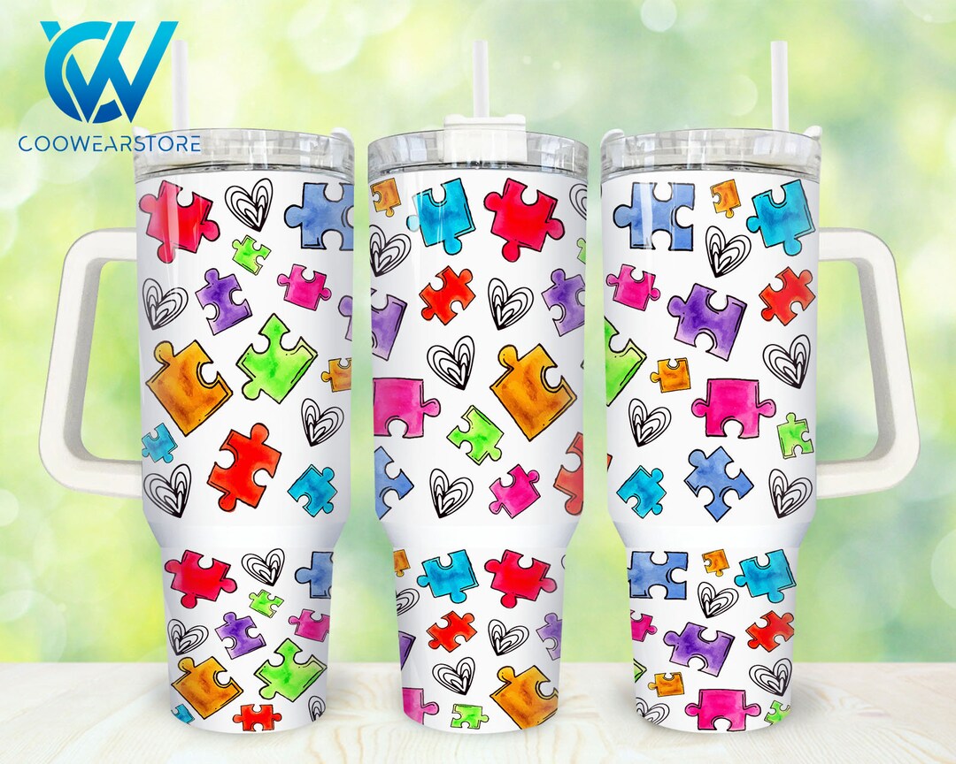 Autism 40oz Tumbler Wrap Png, Autism Awareness 2 Pieces 40 Oz Tumbler ...