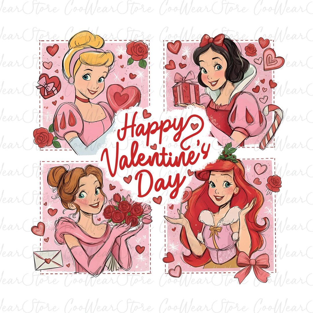 Valentine Couple Princess Png, Happy Valentines Day Png, Cartoon ...