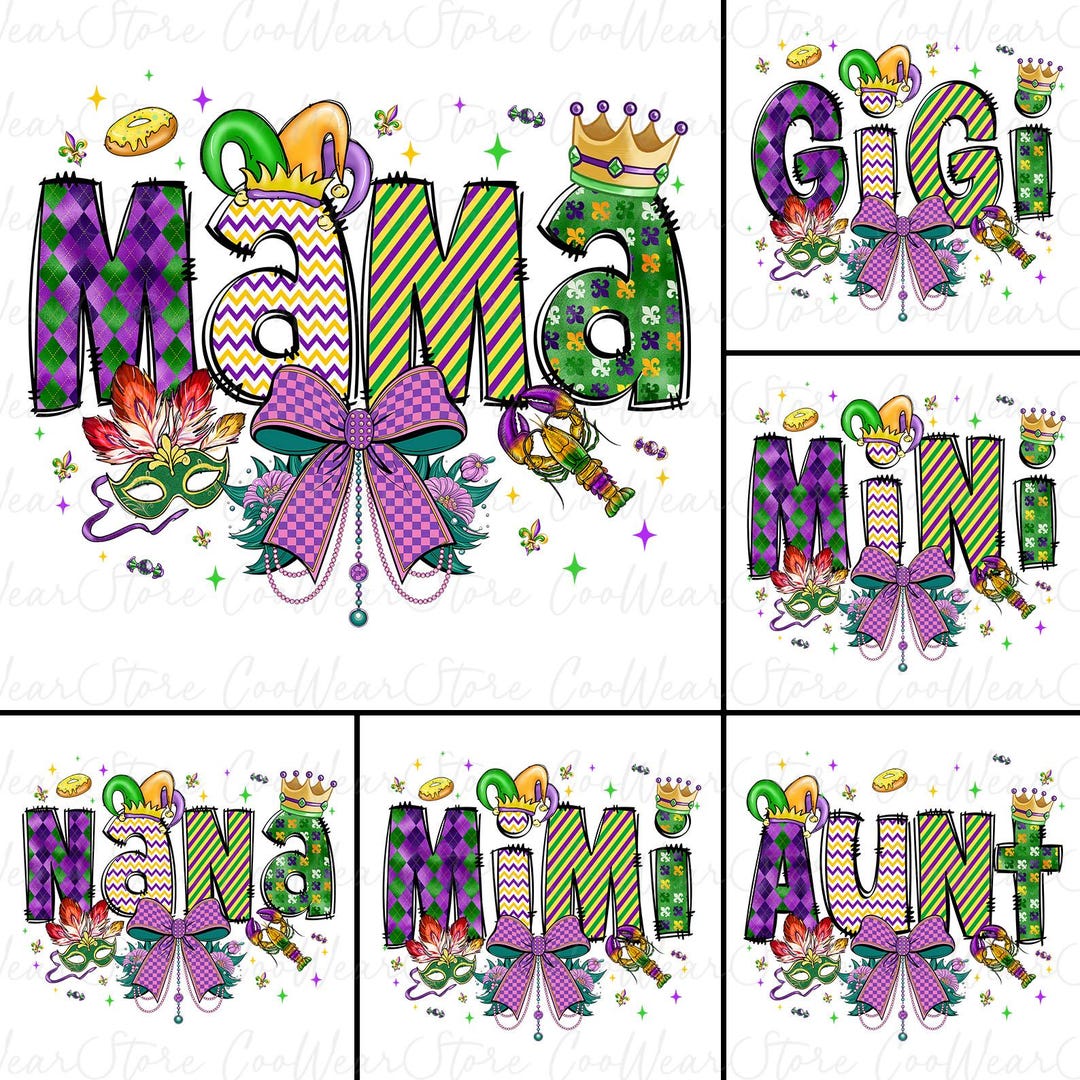 Bundle Mardi Gras Mama Coquette Bow Png, Mardi Gras Mama Png, Mardi ...