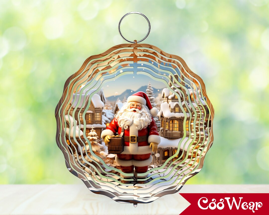 3D Christmas Santa Wind Spinner Png, Merry Christmas Wind Spinner Png ...