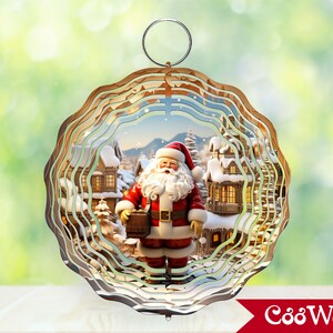 3D Christmas Santa Wind Spinner Png, Merry Christmas Wind Spinner Png ...