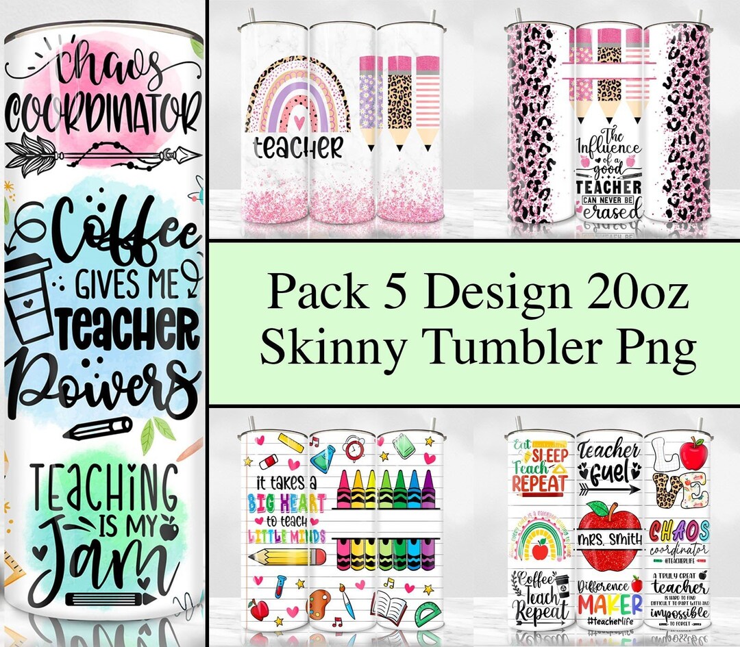 Teacher Appreciation 20 Oz Skinny Tumbler Sublimation Design, Teacher ...
