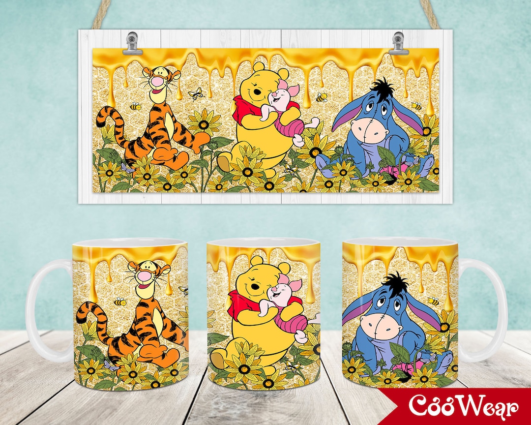 Cartoon Characters Mug Wrap, 11oz & 15oz Mug Template, Cartoon 11oz Mug ...