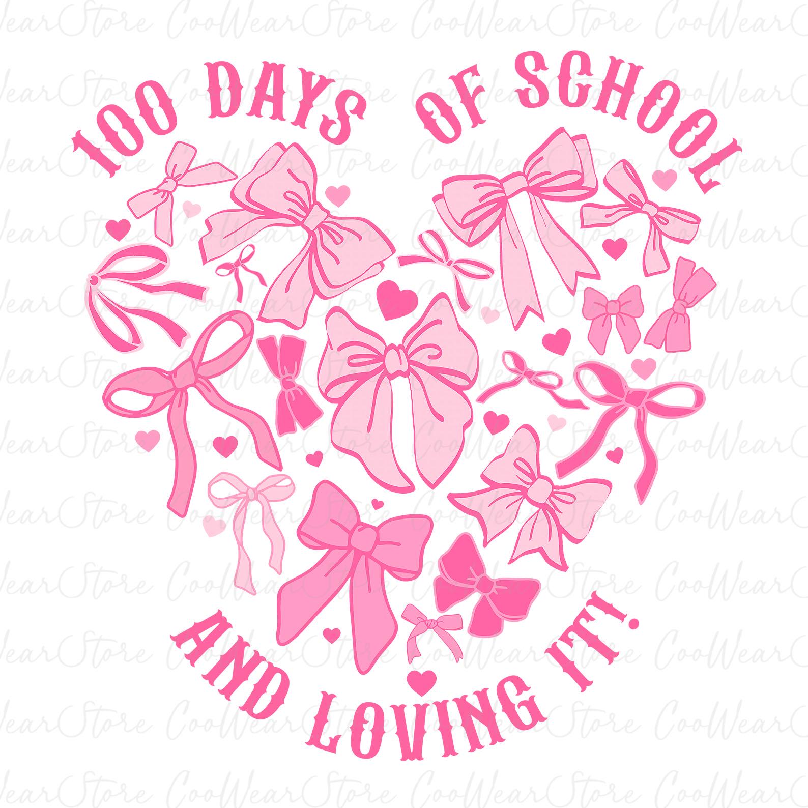 100 Days of School Coquette Png, Boho Teacher 100 Days Png, Coquette ...