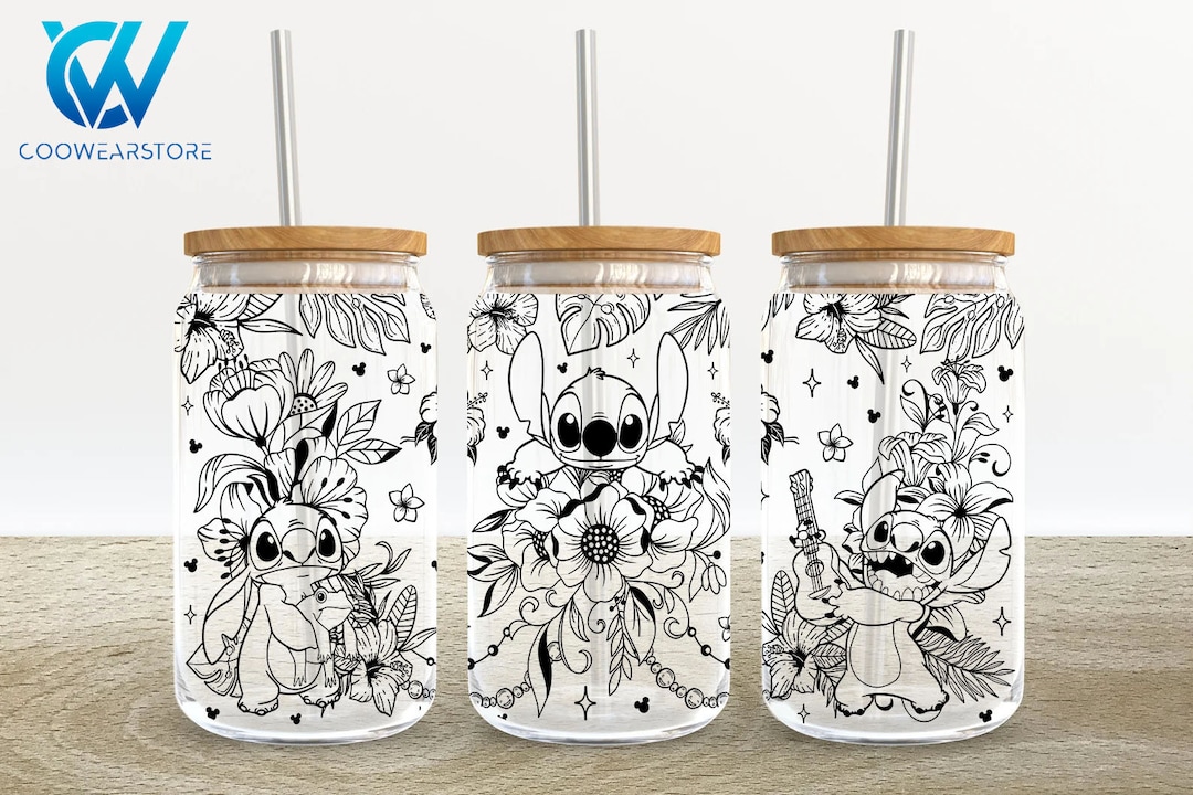 Cartoon Characters 16oz Glass Can Wrap, Cartoon 16 Oz Glass Can Png, 16 ...