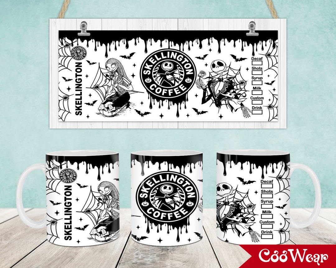 Horror Characters Mug Wrap, 11oz & 15oz Mug Template, Halloween 11oz ...