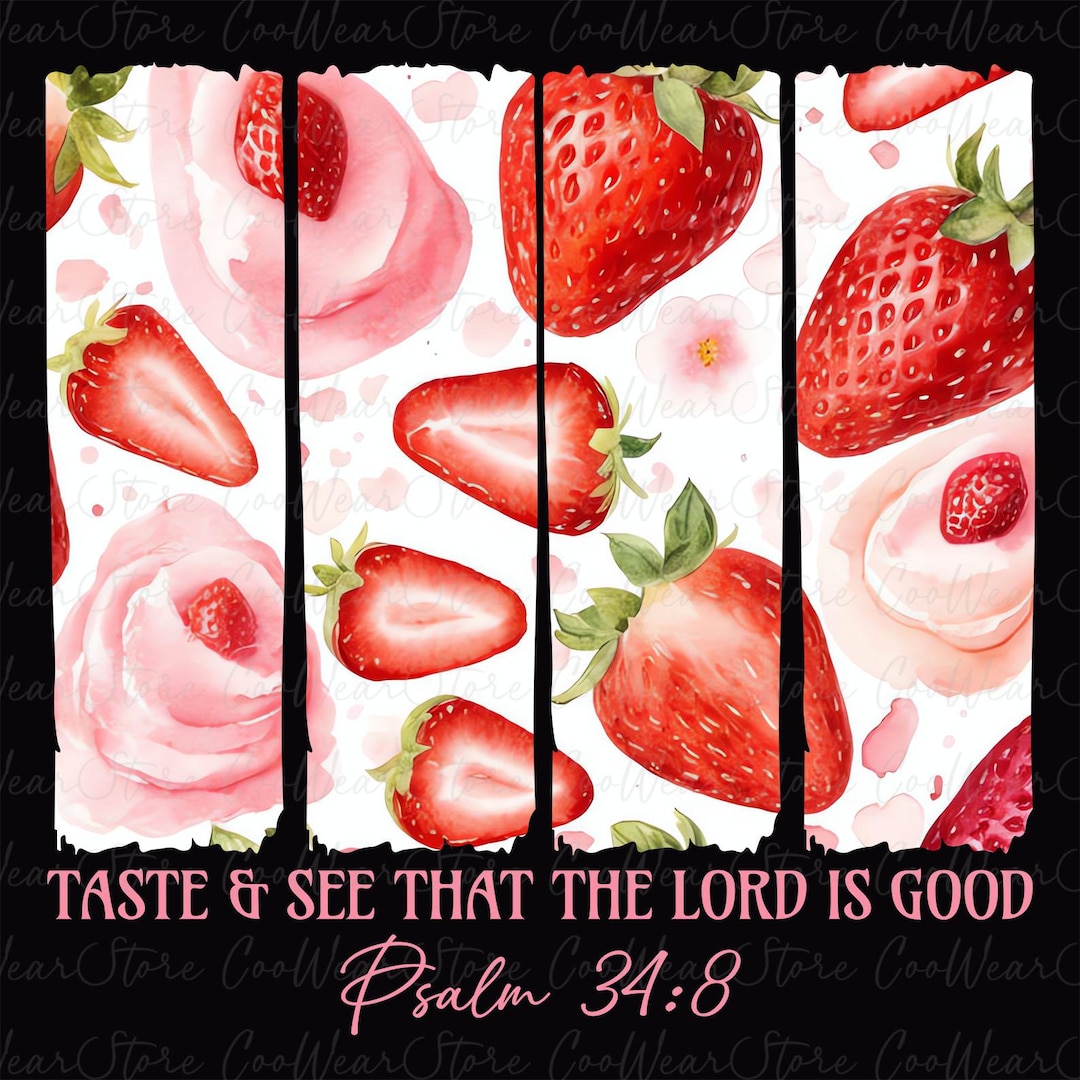 Strawberry Taste and See Floral Png, Christian Strawberry Png ...