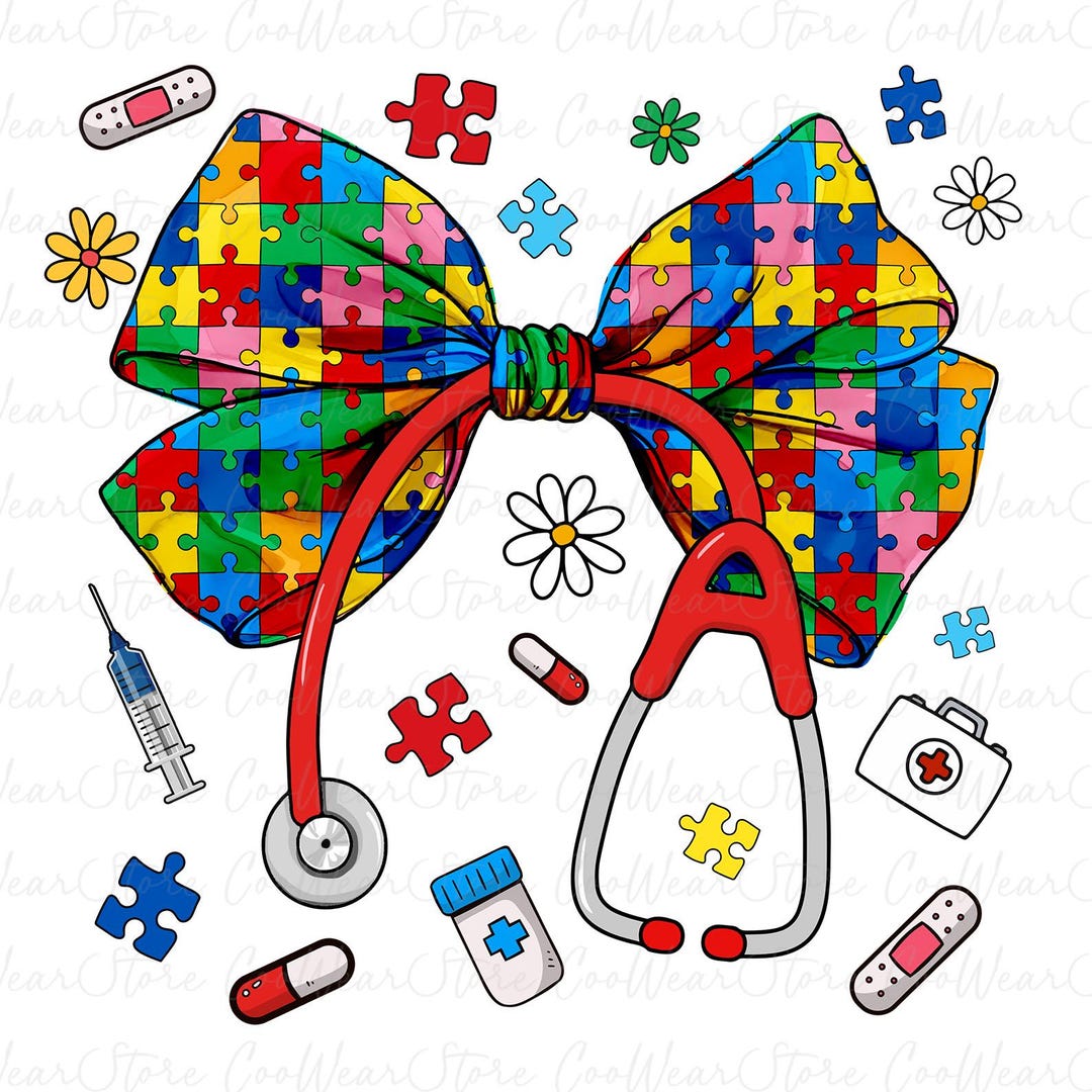 Autism Awareness Png, Nurse Autism Coquette Bow Png, Autism Mama Png ...
