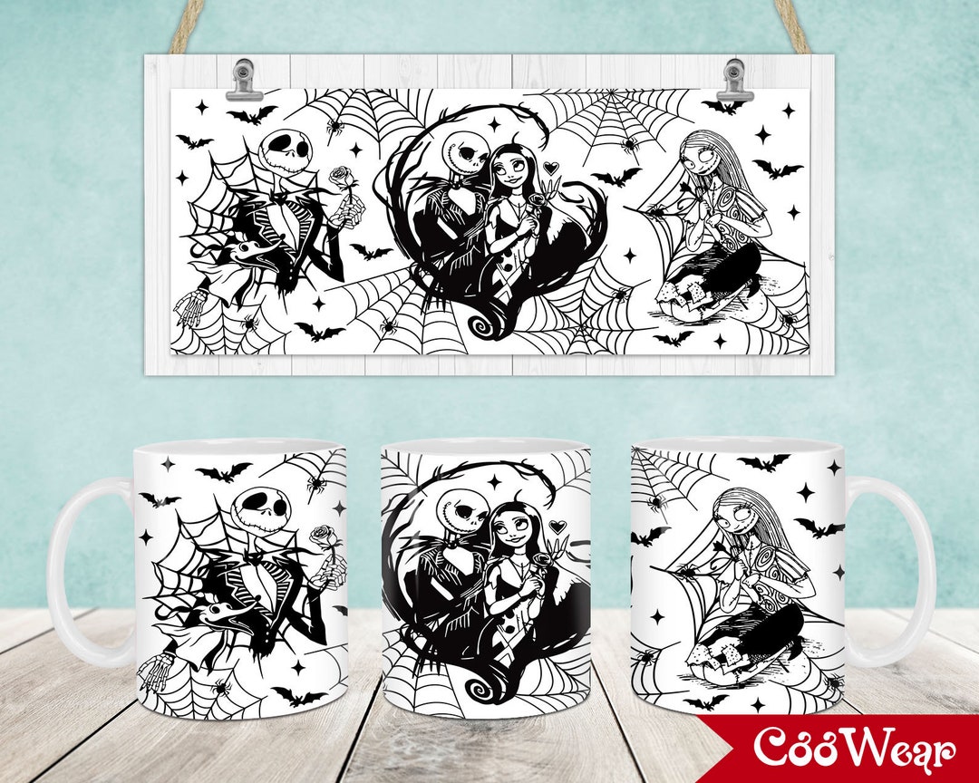 Horror Characters Mug Wrap, 11oz & 15oz Mug Template, Halloween 11oz ...