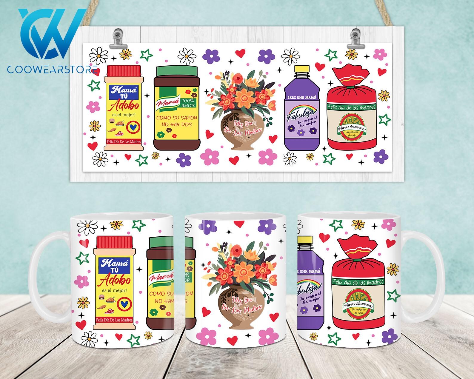 Mama Topper Multipack 11oz Mug Wrap, Spanish Mom 11oz Mug Template ...
