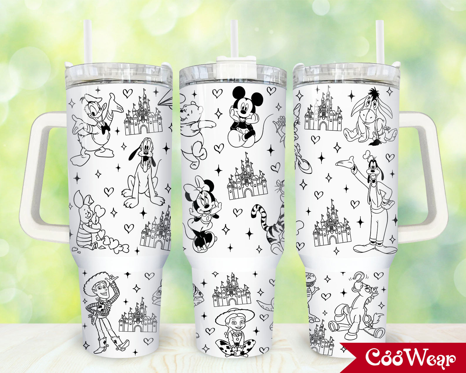 Movies Characters 40oz Tumbler Wrap Png, Cartoon Characters 2 Pieces 40 ...