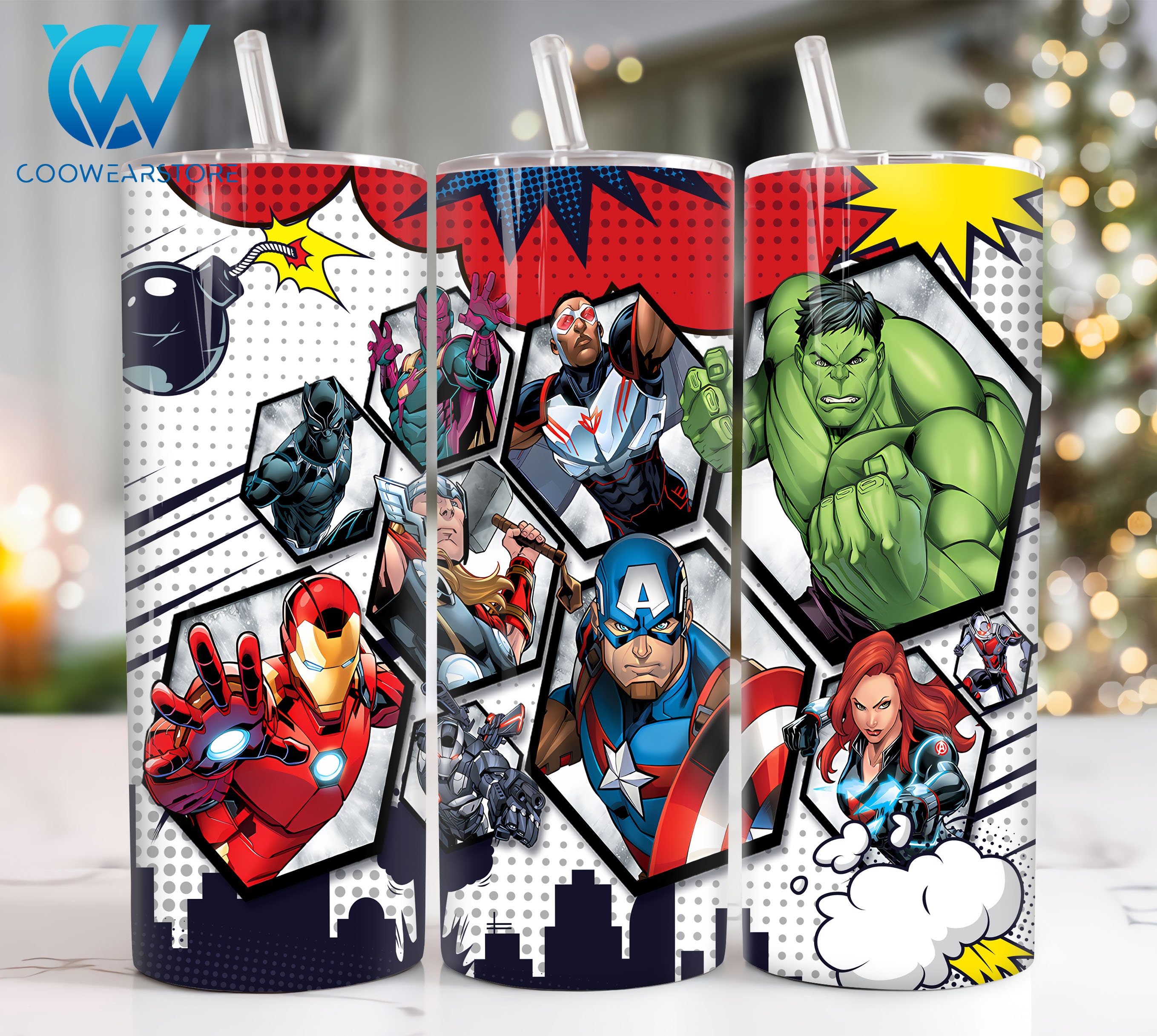 Superhero 20 Oz Skinny Tumbler Sublimation Design, Movies Characters ...