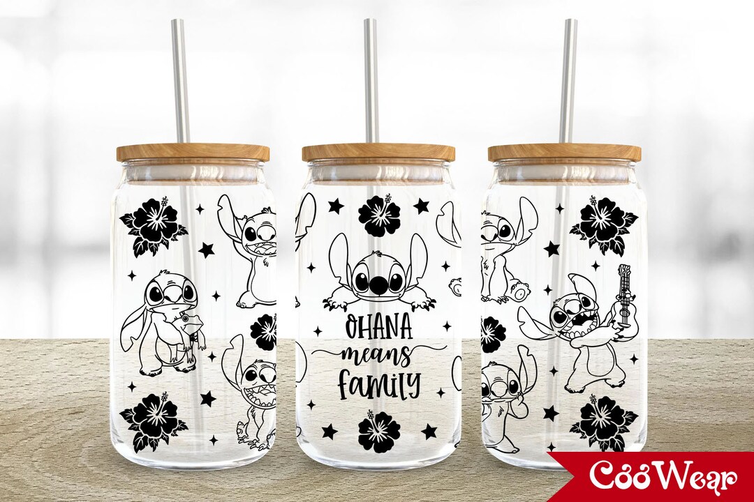 Cartoon Characters 16oz Glass Can Wrap, Cartoon 16 Oz Glass Can Png, 16 ...