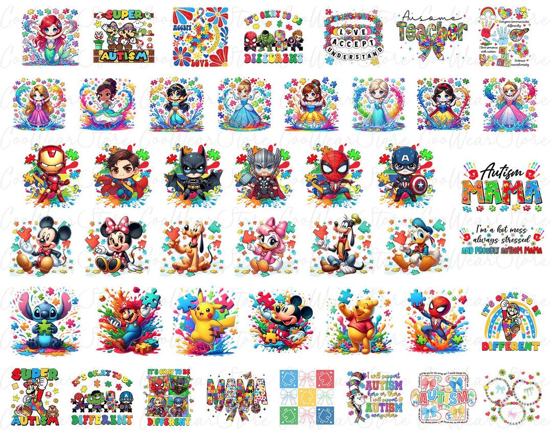 Bundle 40 Designs Autism Png, Autism Awareness Png, Autism Mama Png ...