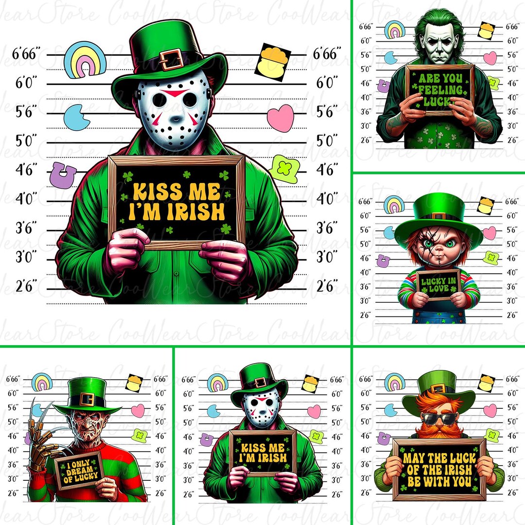 St. Patricks Day Horror Killers Png, Horror St.patricks Day Png, St ...