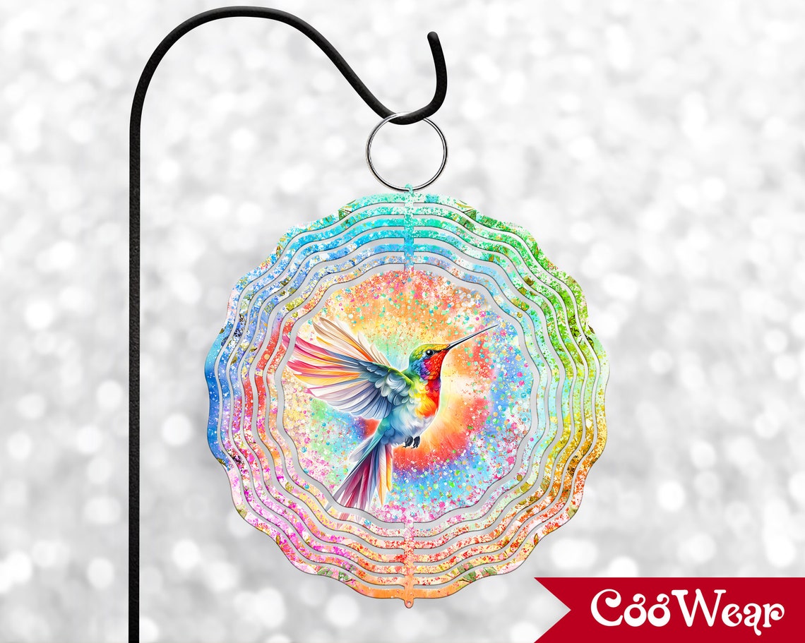 Hummingbird Wind Spinner Png Hummingbird Glitter Wind Spinner - Etsy