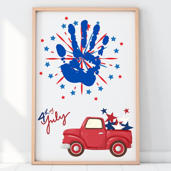 Independence Day Handprint Art Craft for Kids Toddlers Patriotic 4th of ...