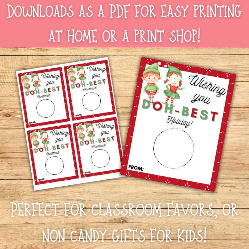 Christmas Gift Tag Printable | Classroom Favors | Christmas Play Doh ...