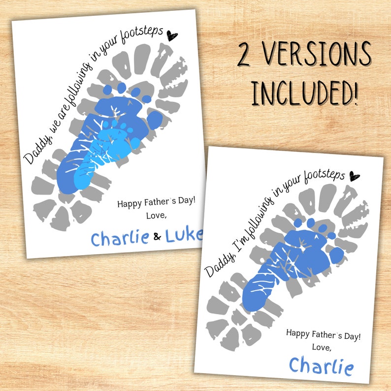 Father's Day Footprint Keepsake | Fathers Day Card | Fathers Day Gift ...
