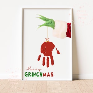 Merry Grinchmas Handprint Art Grinch Christmas Crafts Keepsake ...