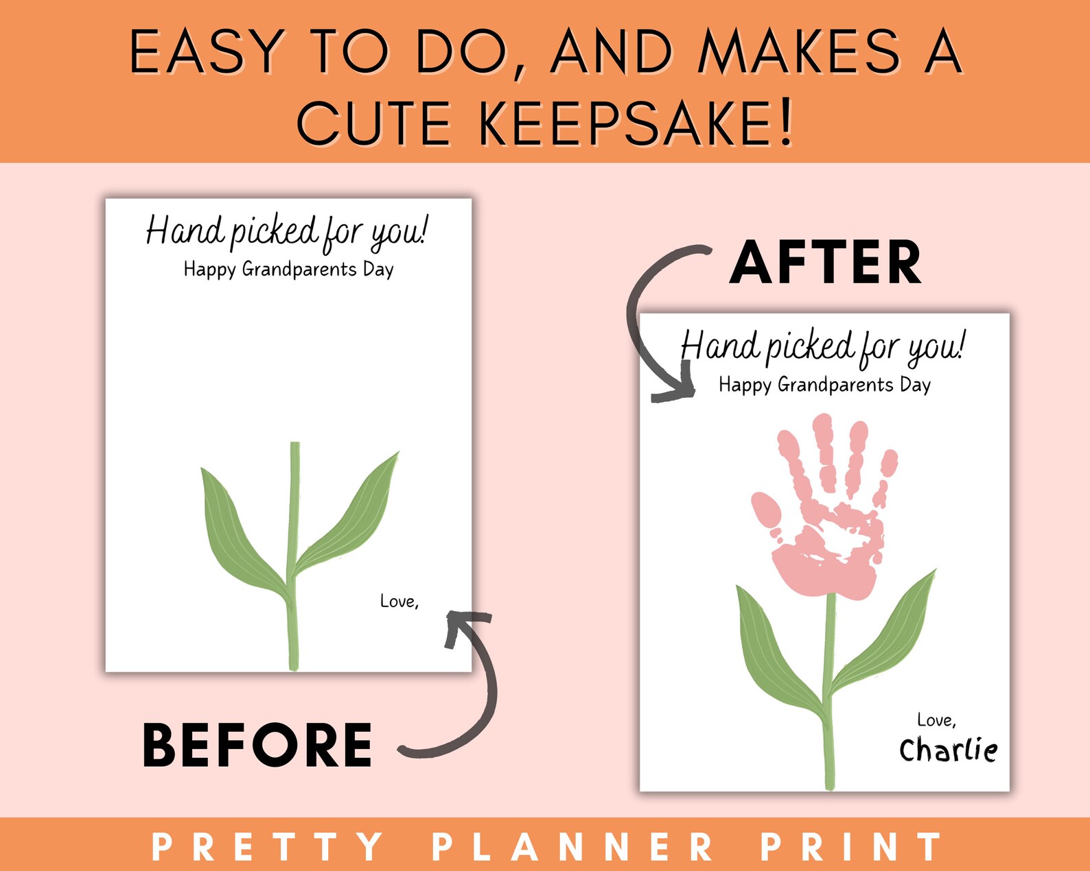 Grandparents Day Handprint Art | Grandparent Gift Keepsake | Gift for ...