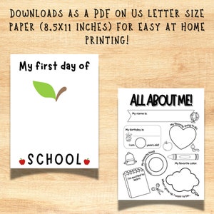 Back to School Handprint Sign | First Day of School Sign Printable ...