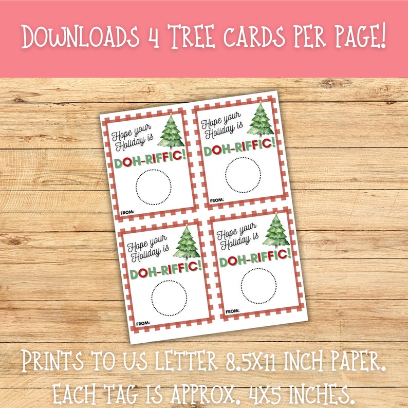 Christmas Gift Tag Printable | Classroom Favors | Christmas Play Doh ...