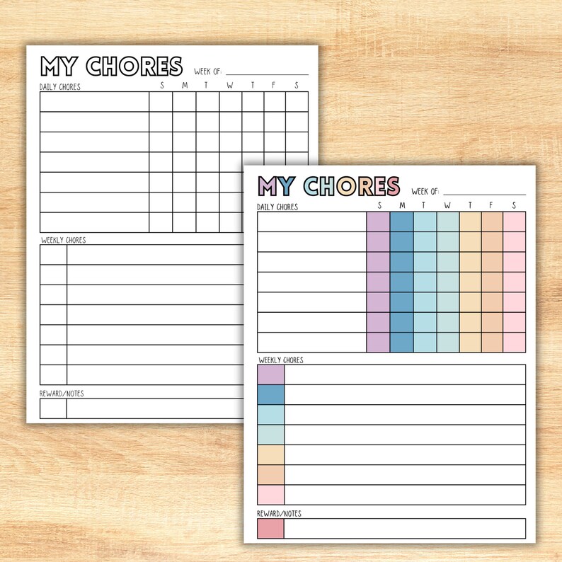 Chore Chart for Kids | Kids Chore Chart | Toddler Chore Chart ...