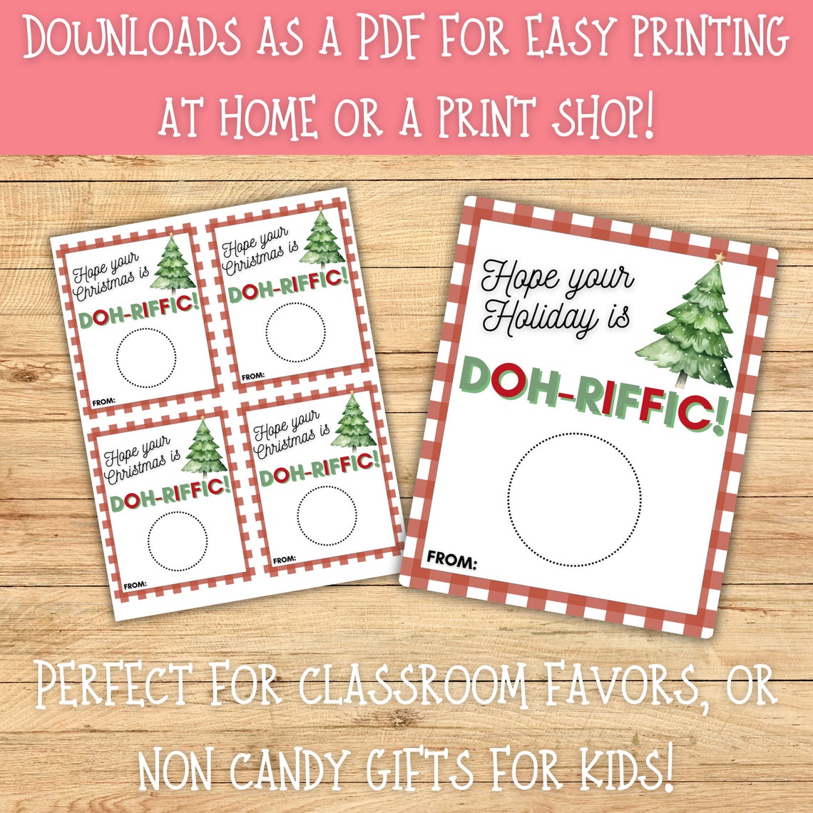 Christmas Gift Tag Printable | Classroom Favors | Christmas Play Doh ...