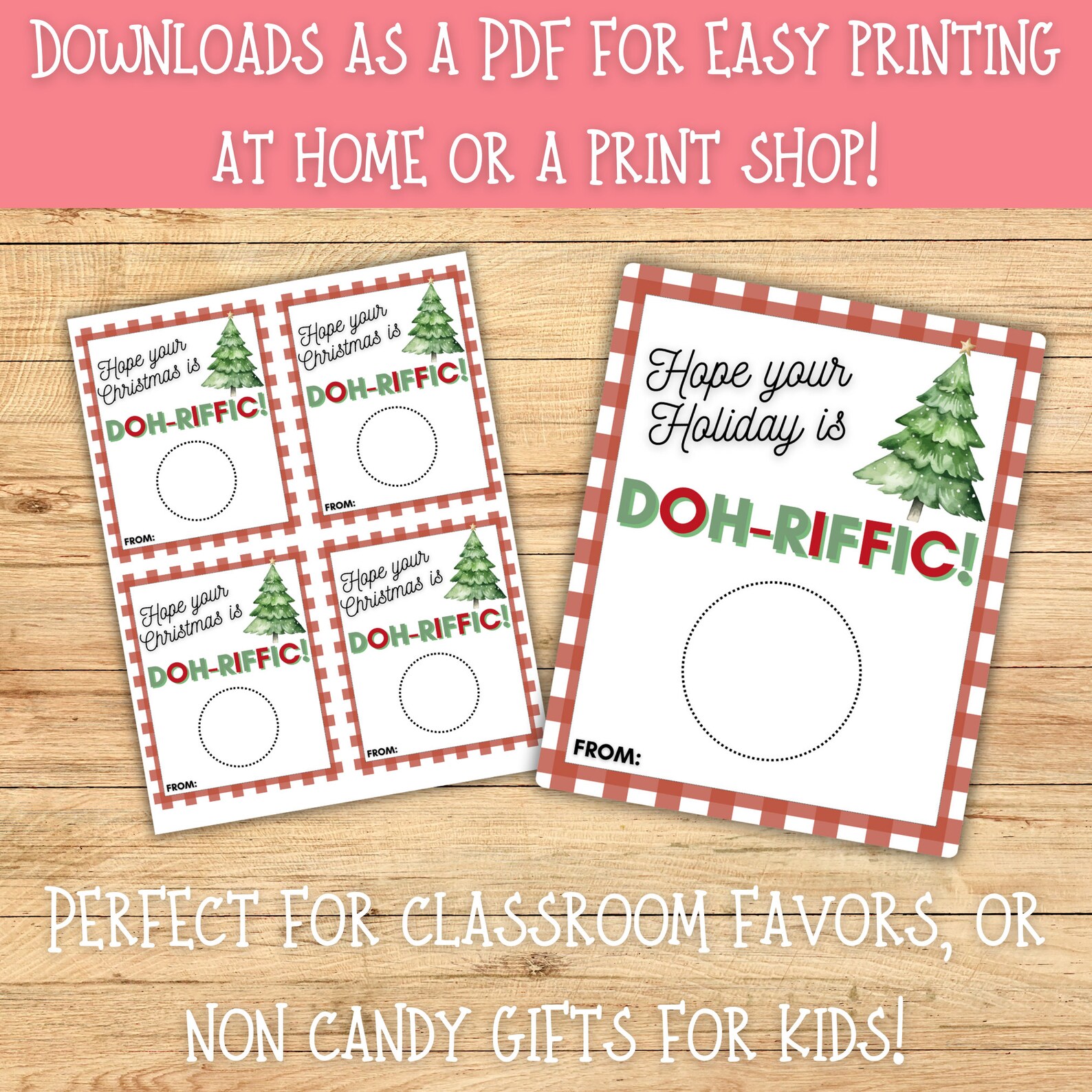Christmas Gift Tag Printable | Classroom Favors | Christmas Play Doh ...