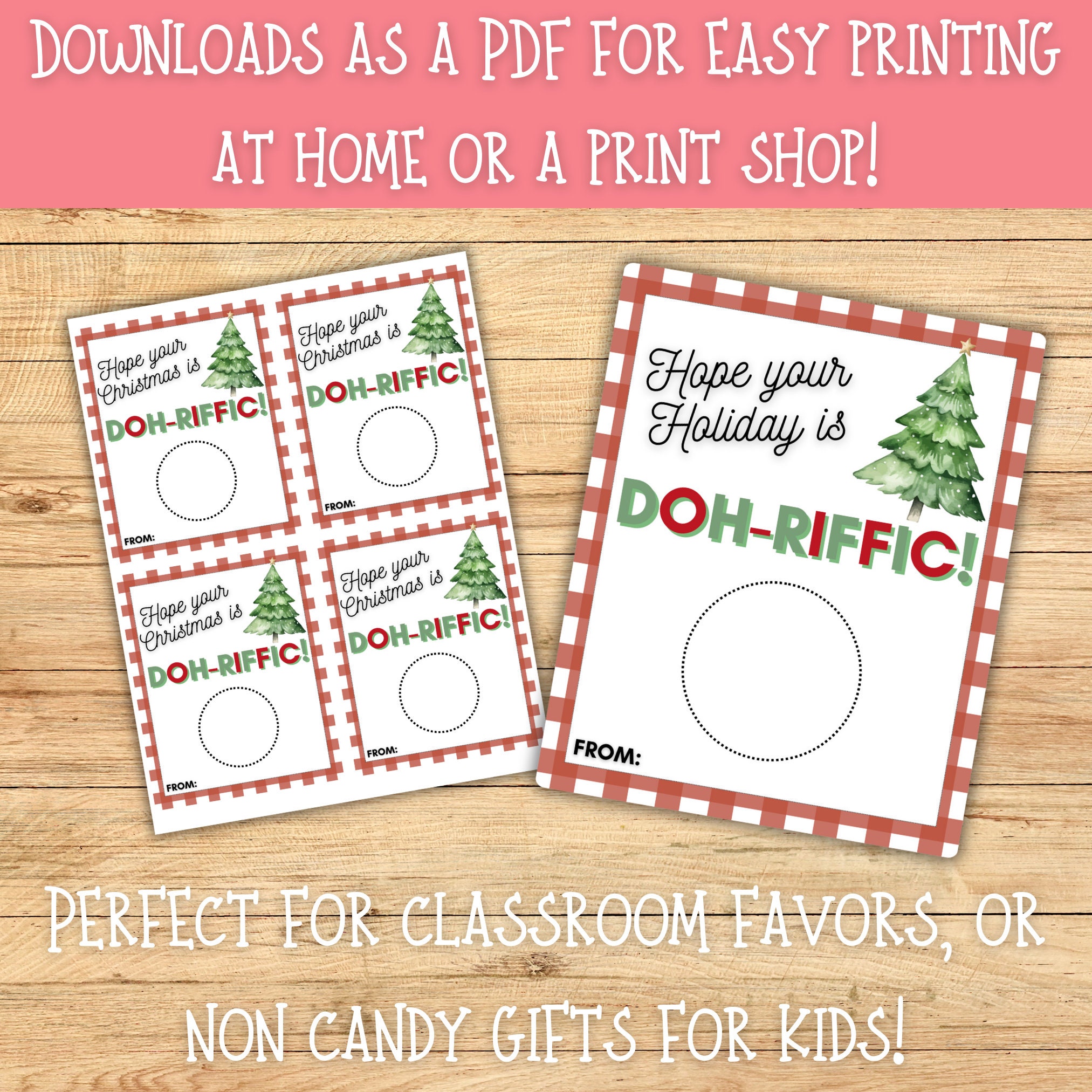Christmas Gift Tag Printable | Classroom Favors | Christmas Play Doh ...