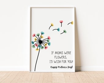 Mother's Day Flower Printable Kids' Handprint Keepsake Teacher and ...