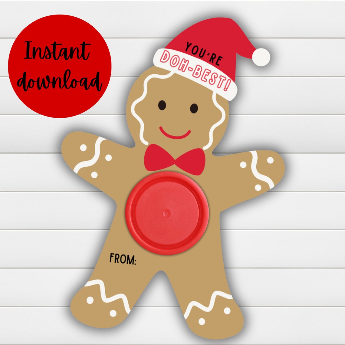 Christmas Gift Tag Printable Classroom Favors Christmas Play Doh Holder ...