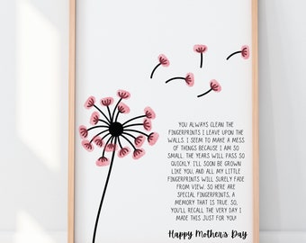Mother's Day Flower Printable Kids' Handprint Keepsake Teacher and ...
