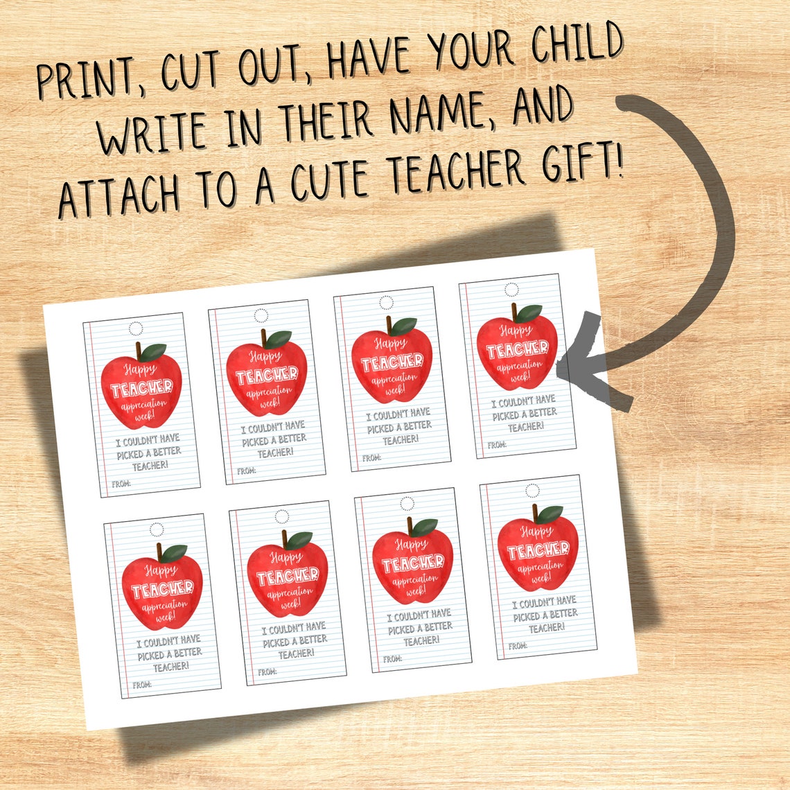 Teacher Appreciation Week Printable Gift Tags Apple Teacher ...
