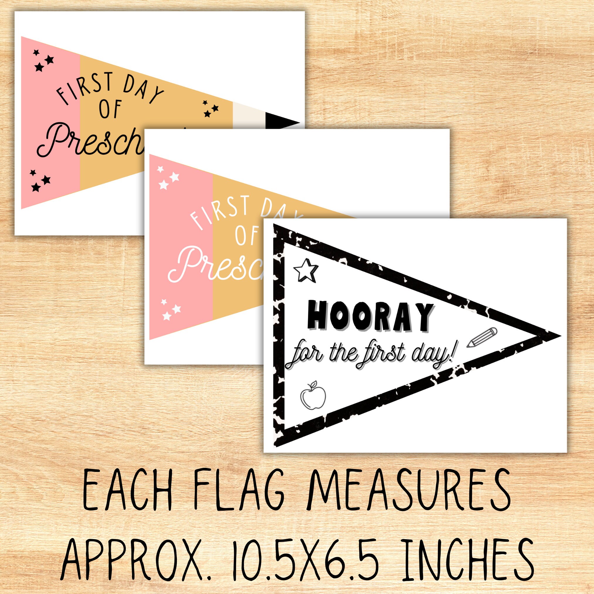 Back to School Sign Printable First Day of School Pennant Flags ...