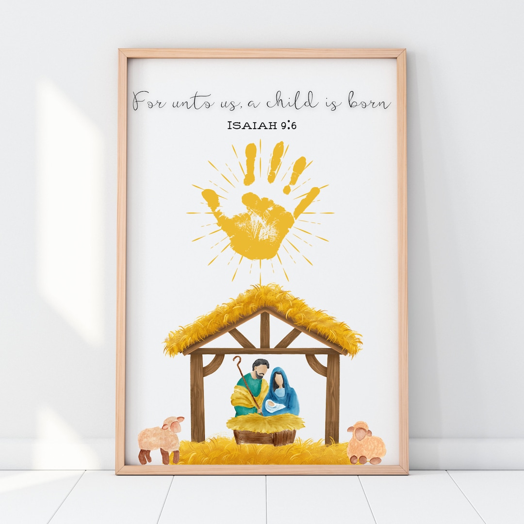 Nativity Printable | Baby Handprint | Nativity Story | Child Handprint ...