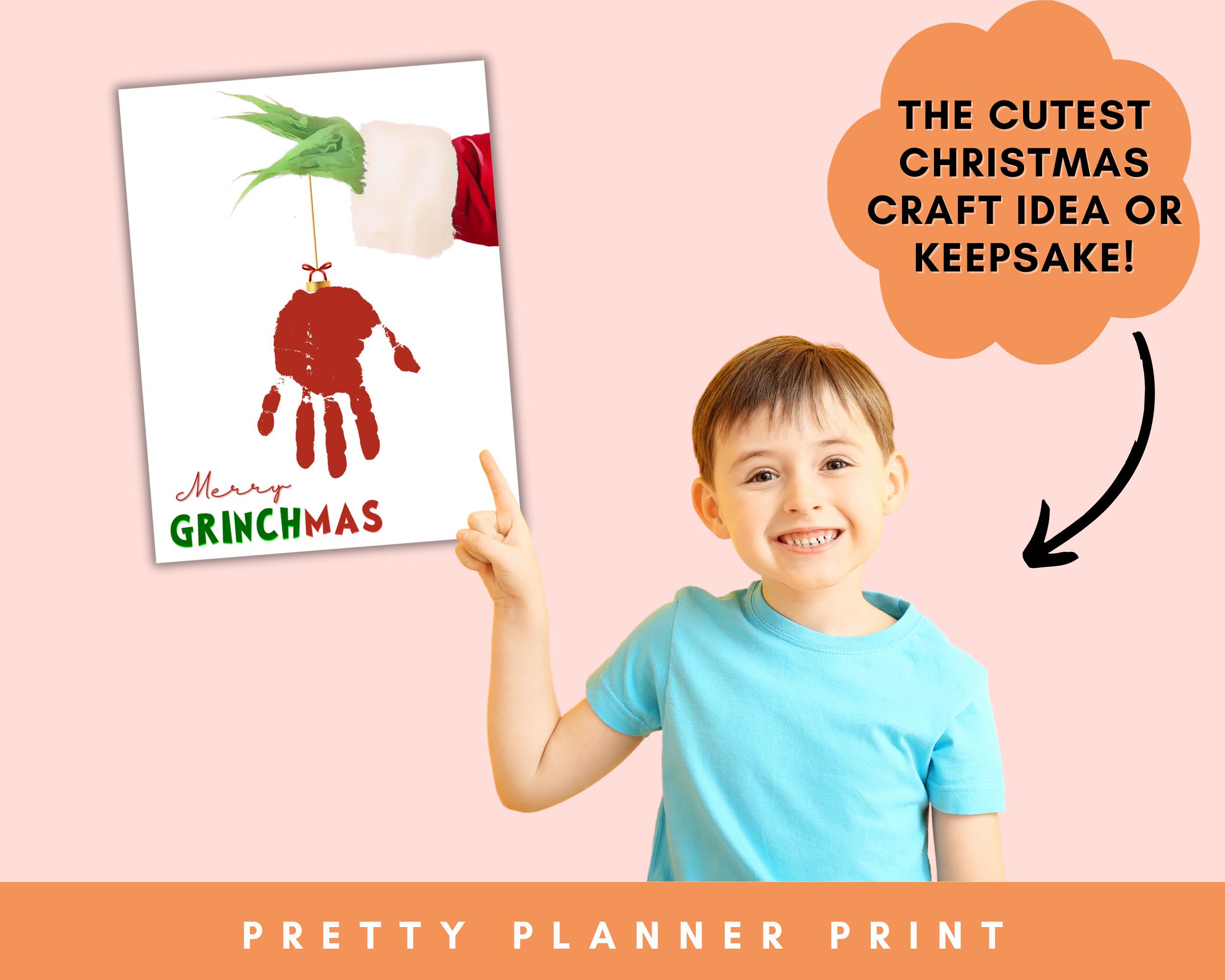Merry Grinchmas Handprint Art | Grinch Christmas Crafts Keepsake ...