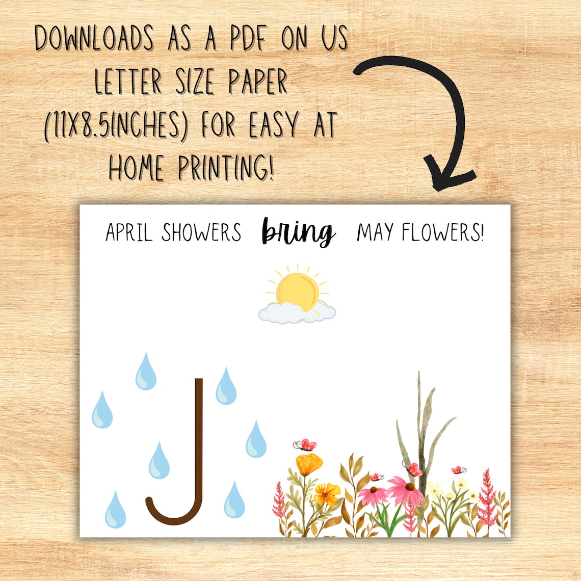 April Showers Bring May Flowers Craft | Handprint Art | Baby Handprint ...