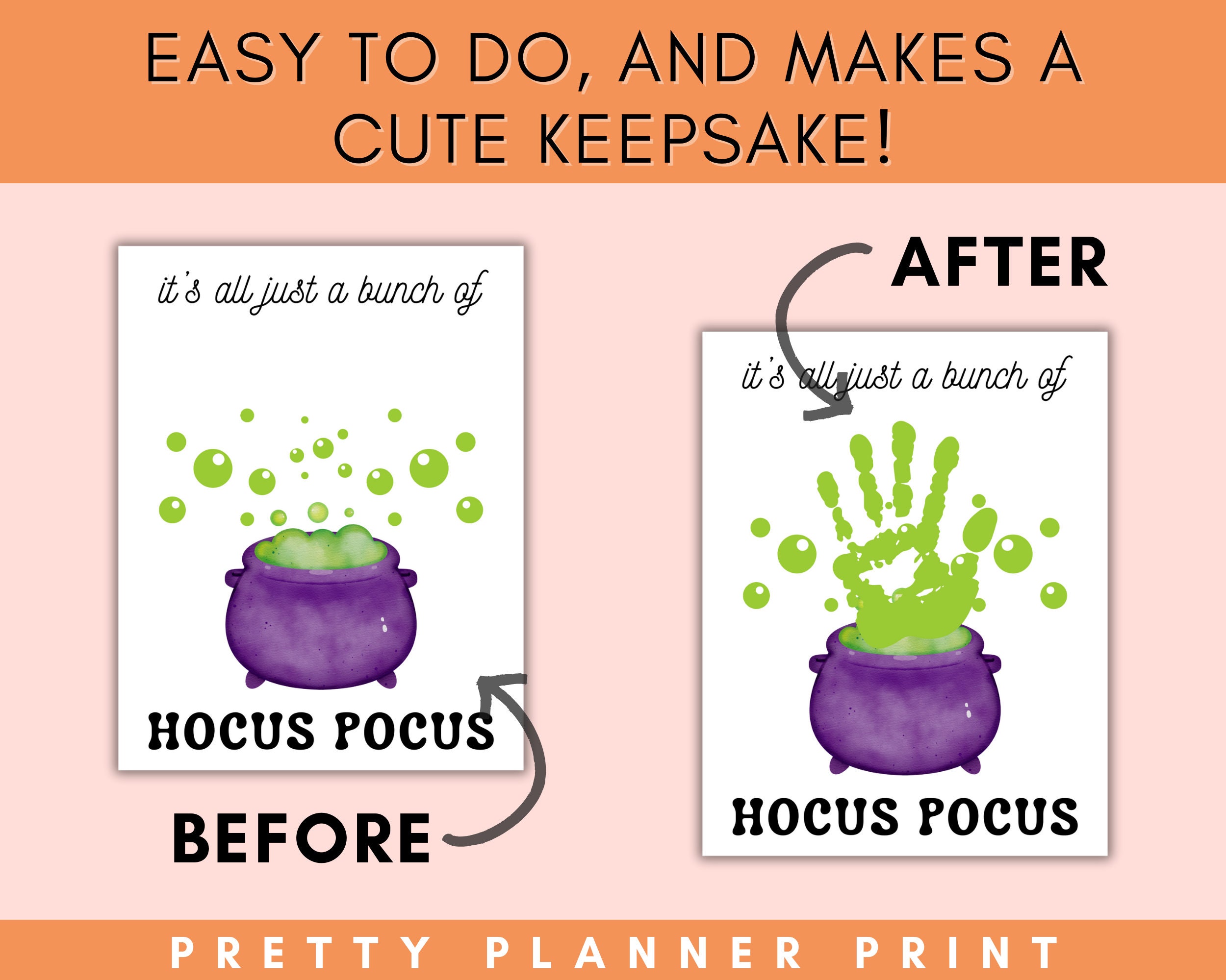 Hocus Pocus Halloween Handprint | Witch Baby Handprint Keepsake ...